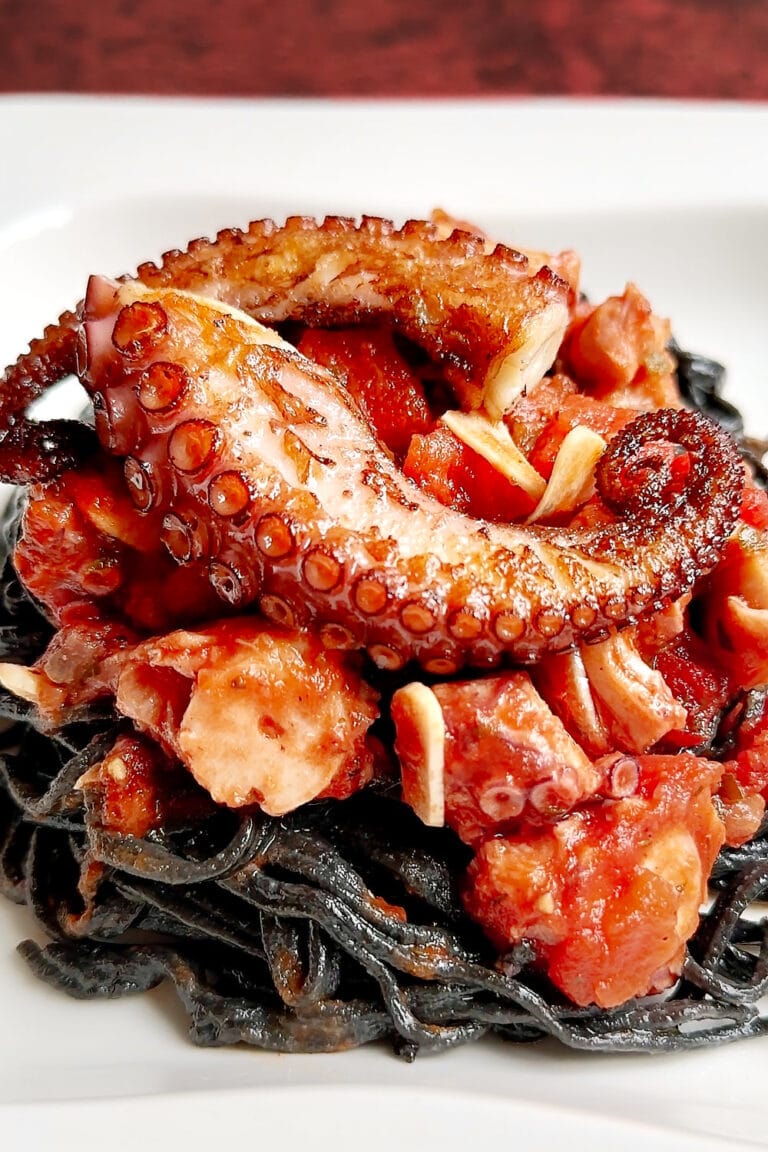 Easy Octopus Pasta Recipe With Spicy Tomato Sauce - Not Just Food