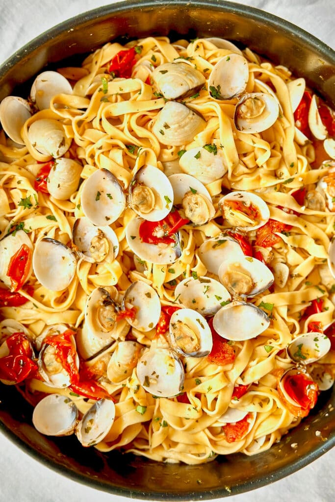 Easy Clam Pasta (Tagliatelle alle Vongole) - Not Just Food